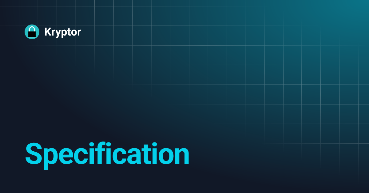 Specification | Kryptor